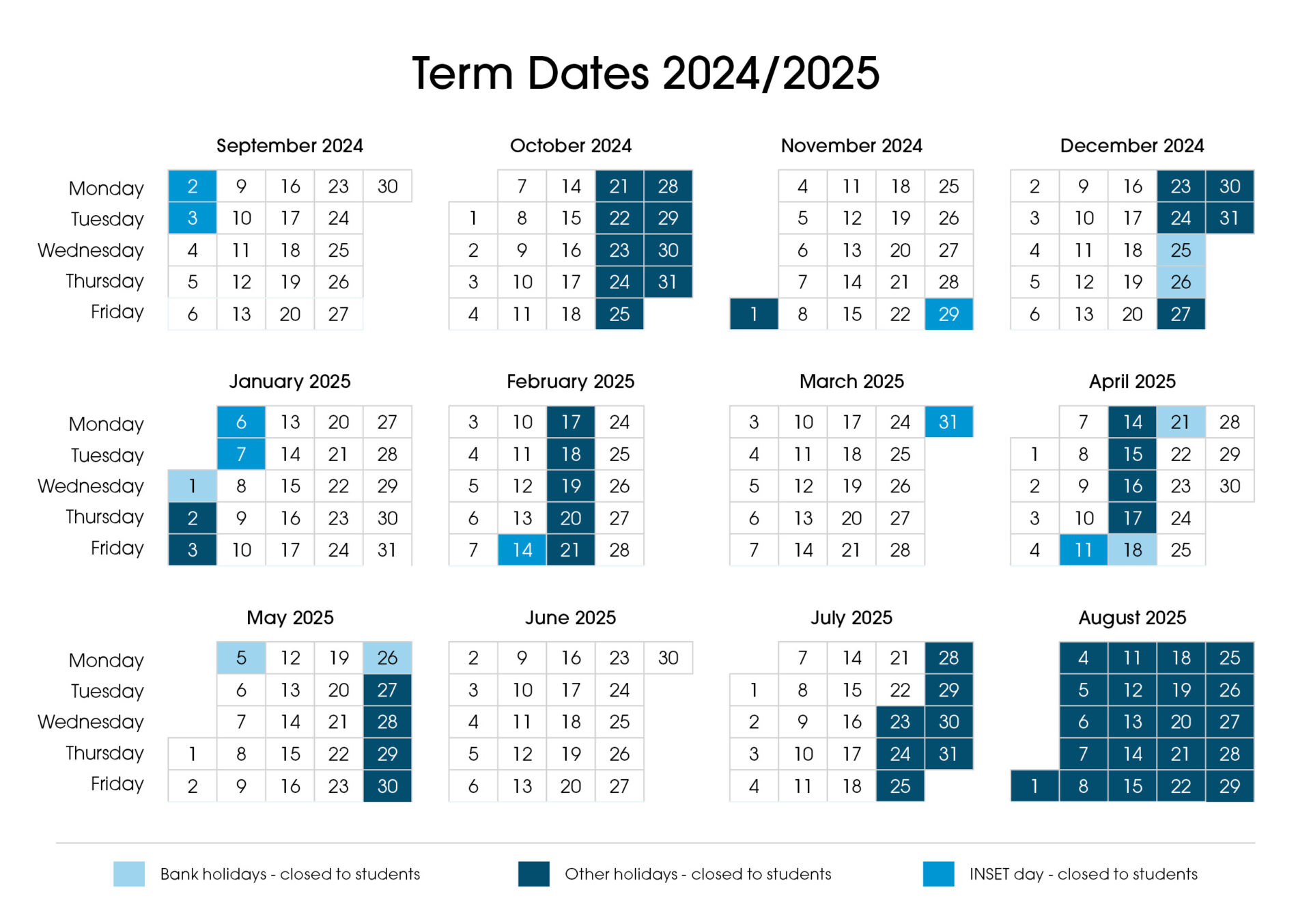 Term Dates - Trinity Academy Grammar